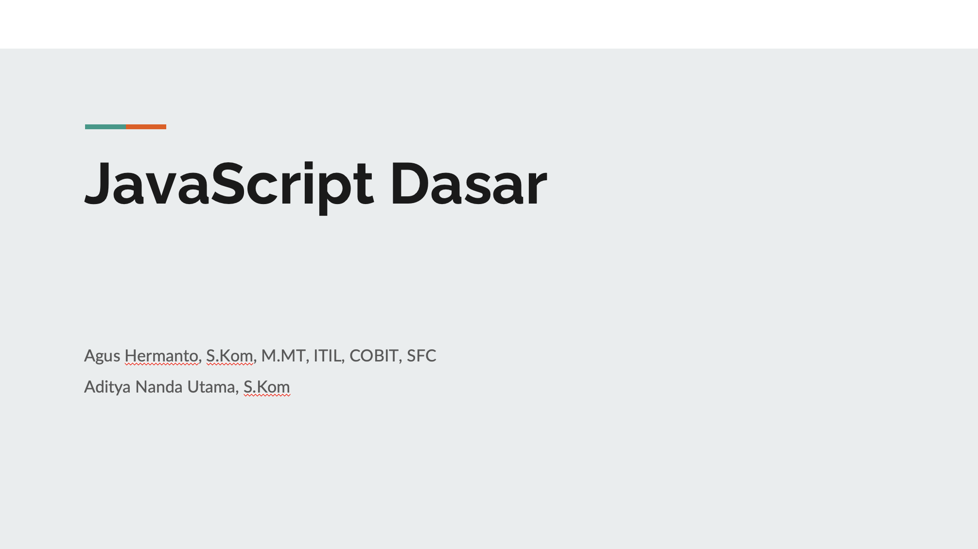 Materi Javascript Dasar | Agus Hermanto